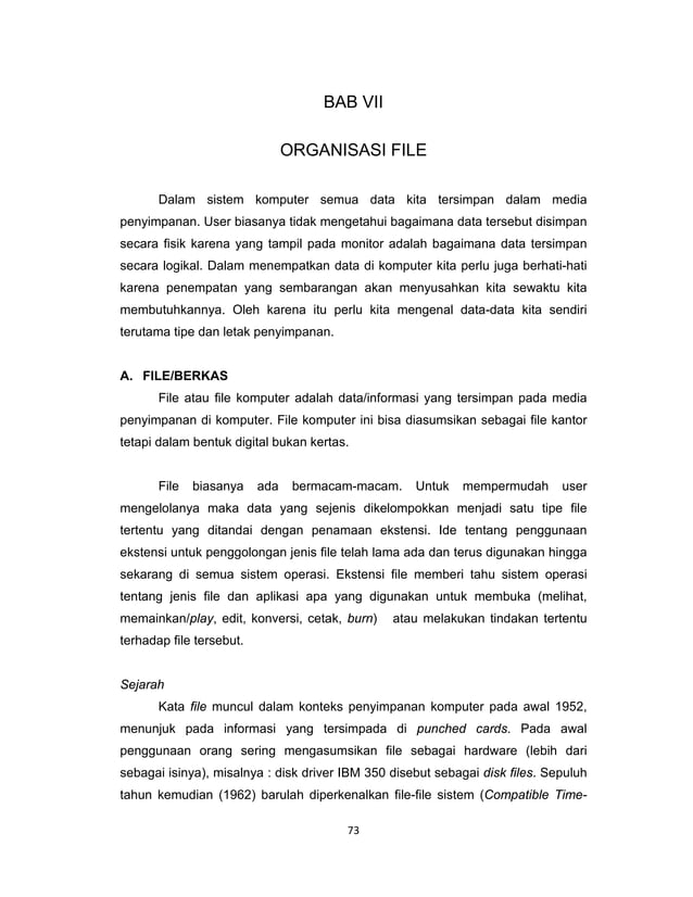 Bab vii organisasi file | PDF