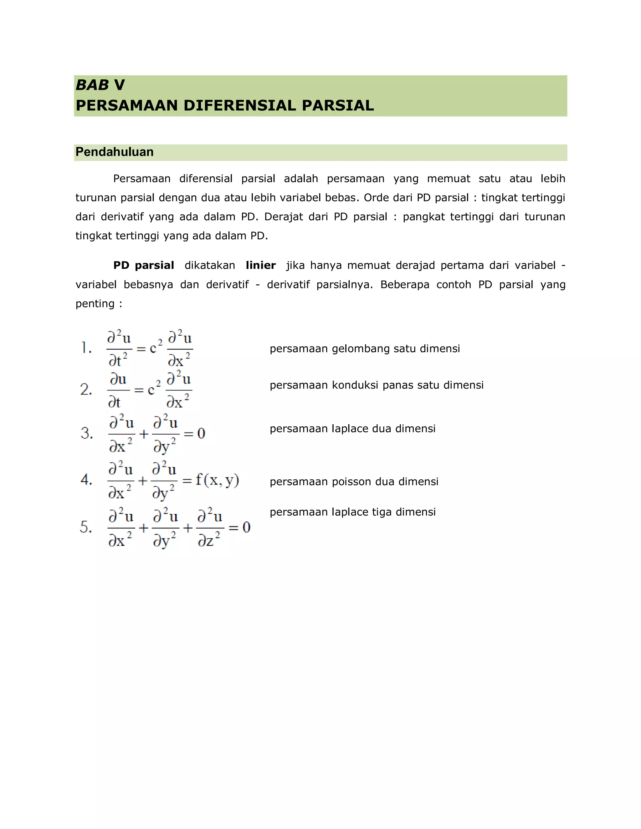 Bab v persamaan-diferensial-parsial | PDF