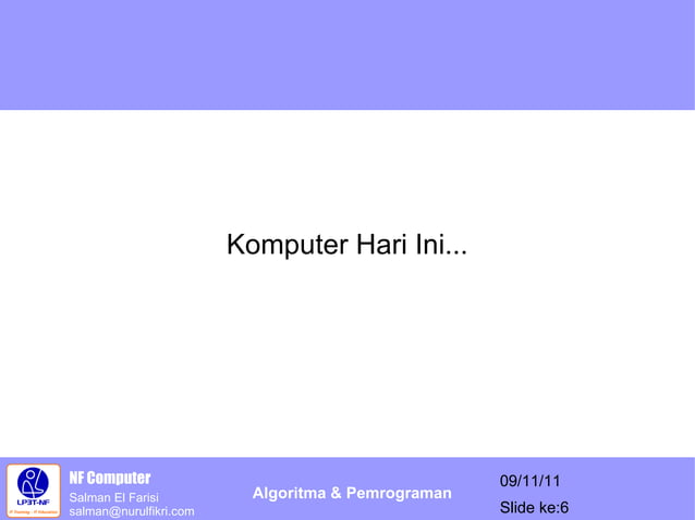 Pengenalan Algoritma Komputer | PPT