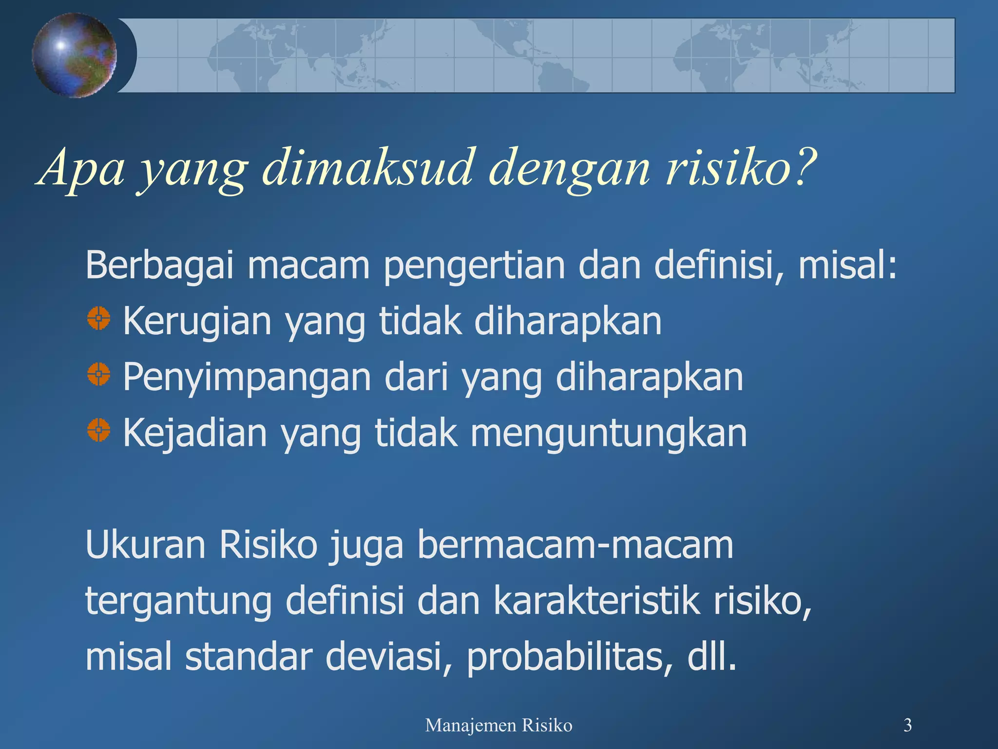 Manajemen Risiko 01 | PPT