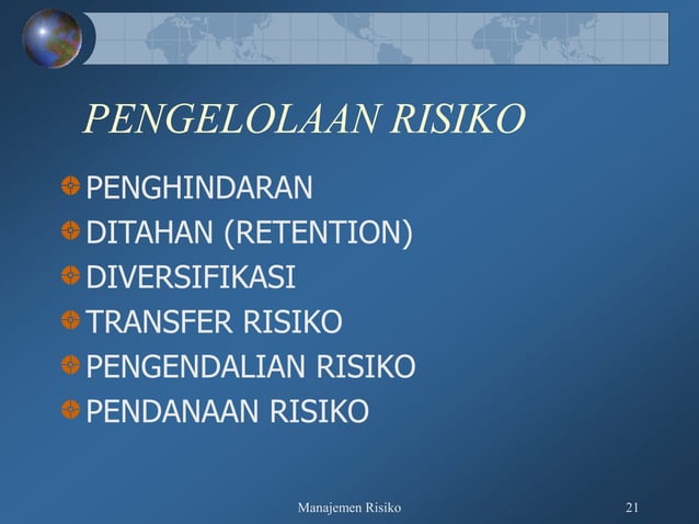 Manajemen Risiko 01 | PPT