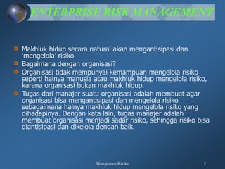 Manajemen Risiko 02 Enterprise Risk Management | PPT