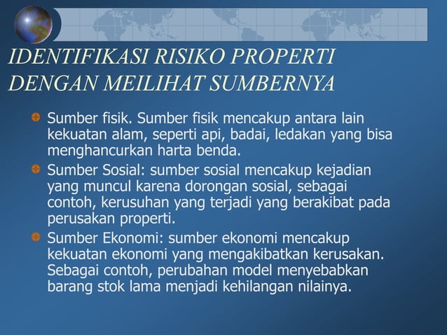 Manajemen Risiko 05 Risiko Kerusakan Properti & Liabilities | PPT