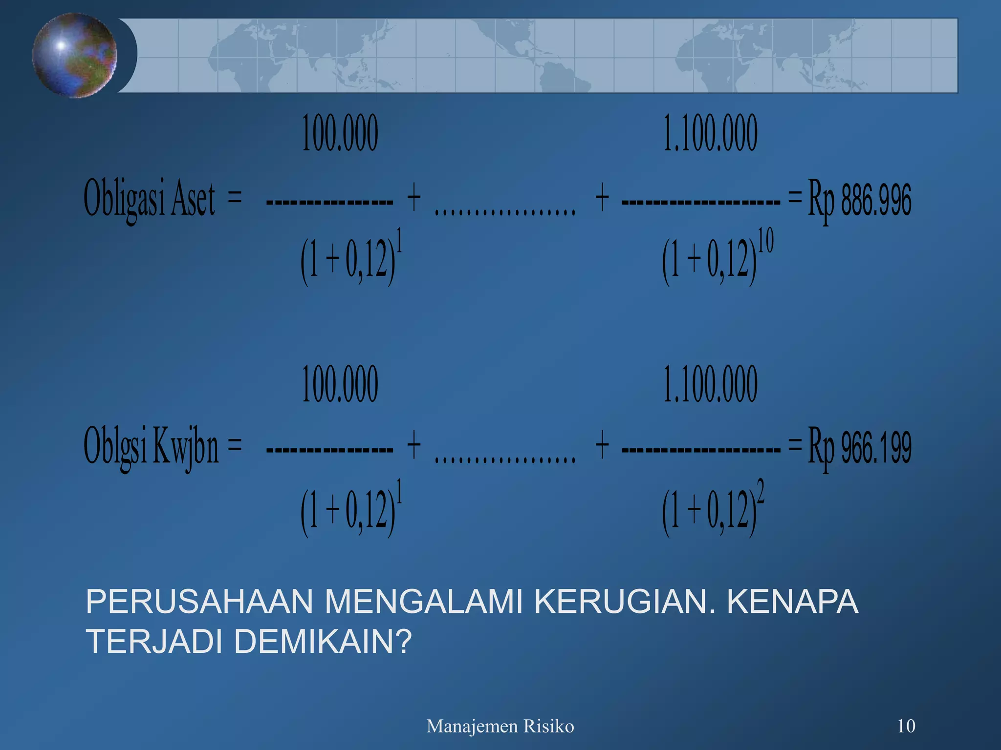 Manajemen Risiko 08 Risiko perubahan tingkat bunga | PPT