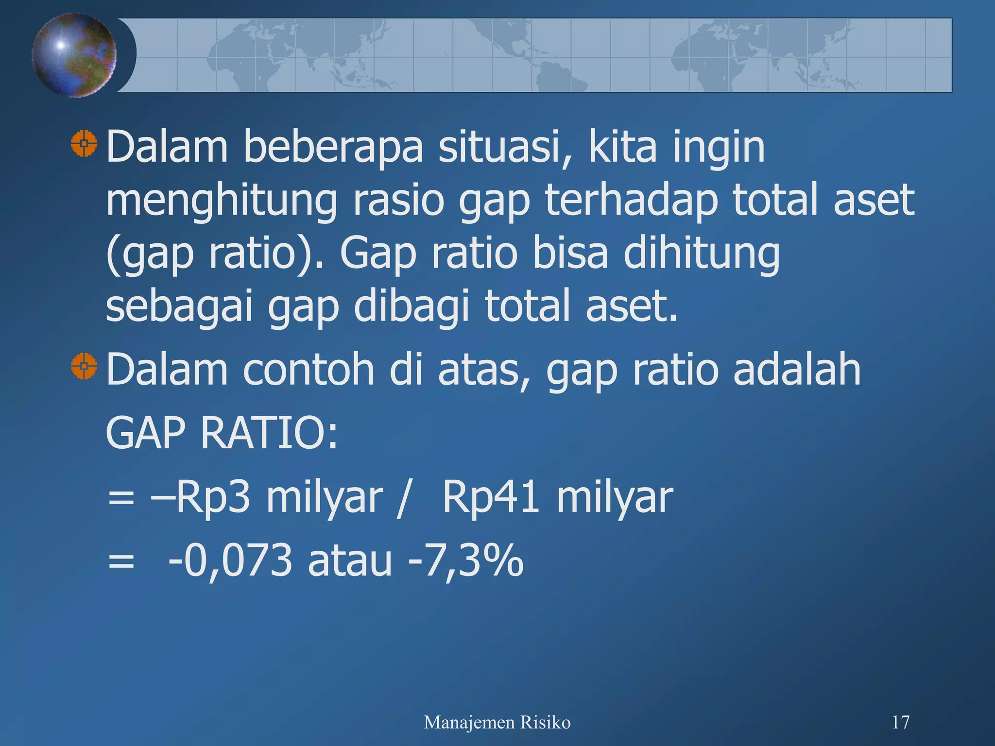 Manajemen Risiko 08 Risiko perubahan tingkat bunga | PPT