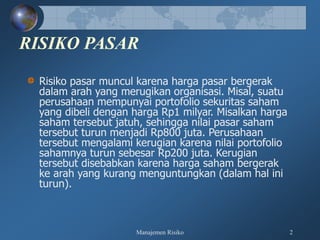 Manajemen Risiko 09 Risiko pasar | PPT