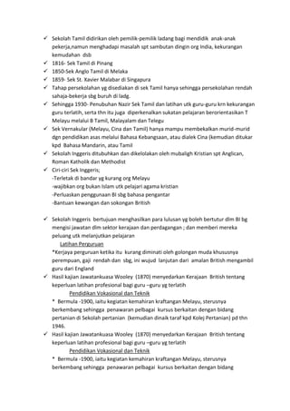 perkembangan sistem pendidikan malaysia | DOCX