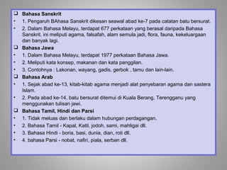 BAB 1- SEJARAH & PERKEMBANGAN BAHASA MELAYU | PPT