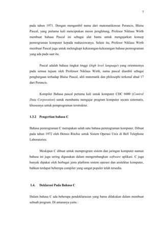 Bahasa C dan Pascal | PDF