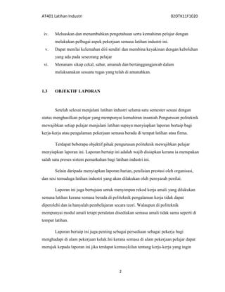 report latihan industri politeknik ( Bab 1 ) | DOCX