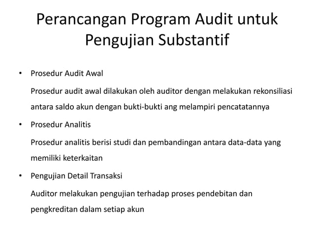 dasar-dasar prosedur pengauditan laporan keuangan | PPTX