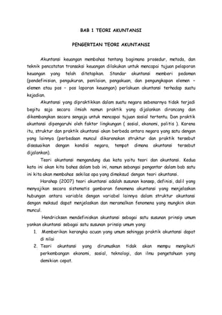 teori akuntansi | DOCX