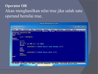 Pemrograman Dasar (Operasi Aritmatika dan Logika) | PPT