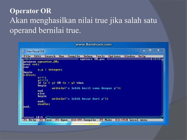 Pemrograman Dasar (Operasi Aritmatika dan Logika) | PPT