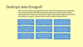 Metode Etnografi - Sosiologi | PPTX