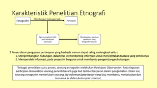 Metode Etnografi - Sosiologi | PPTX