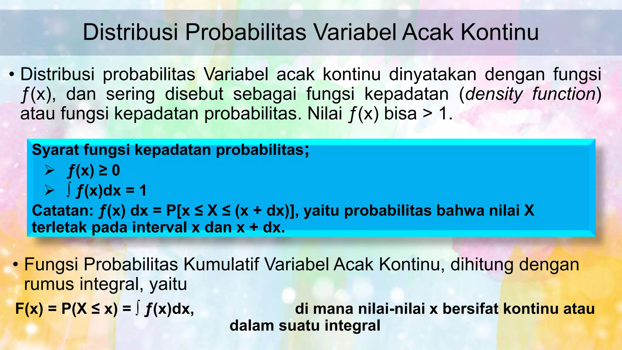 Bab 1. Variabel Acak dan Nilai Harapan | PPTX