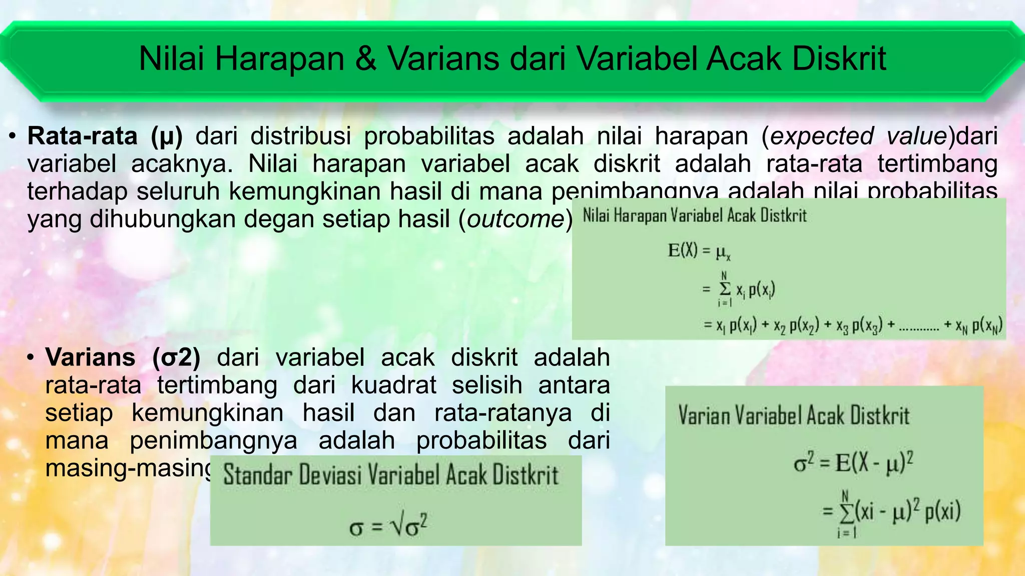 Bab 1. Variabel Acak dan Nilai Harapan | PPTX