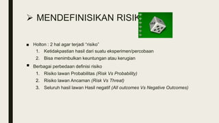 MANAJEMEN RISIKO - BAB 1 : APA SEBENARNYA RISIKO ITU? | PPTX