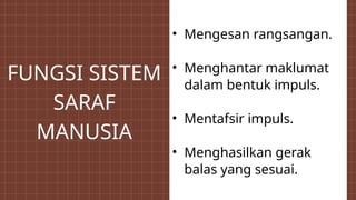 SAINS TINGKATAN 3 bab 1: RANGSANGAN DAN GERAK BALAS | PPTX