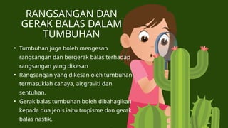 SAINS TINGKATAN 3 bab 1: RANGSANGAN DAN GERAK BALAS | PPTX