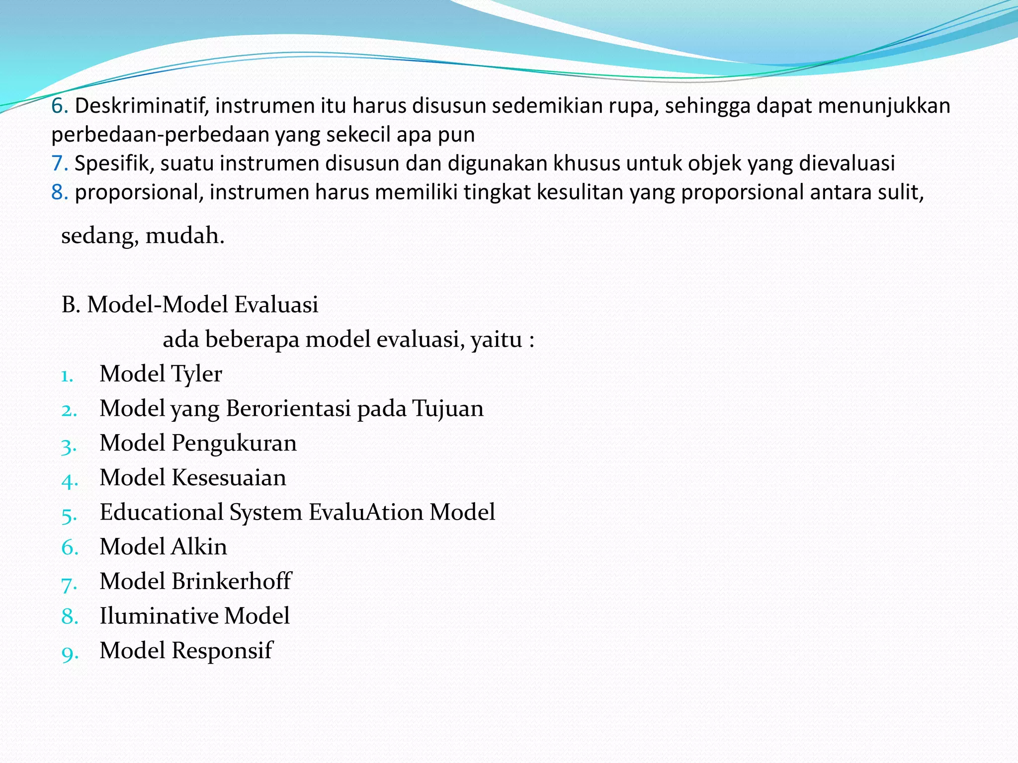 Bab 1 2 evaluasi pembelajaran | PPTX