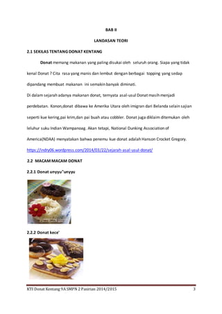 BAB I - IV (PEMBUATAN DONAT KENTANG)-GITA DKK. | DOCX