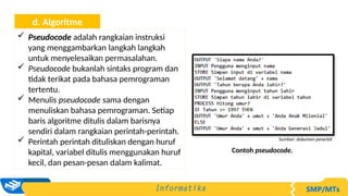 BERPIKIR KOMPUTASIONAL INFORMATIKA KURIKULUM MERDEKA PPT | PPTX