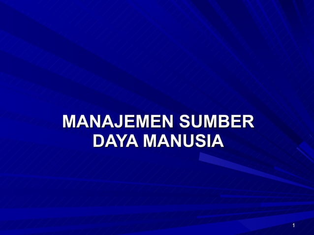 Manajemen Sumber Daya Manusia | PPT