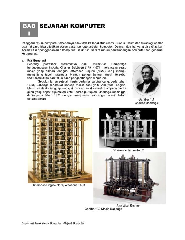 Bab 1 sejarah komputer | DOCX