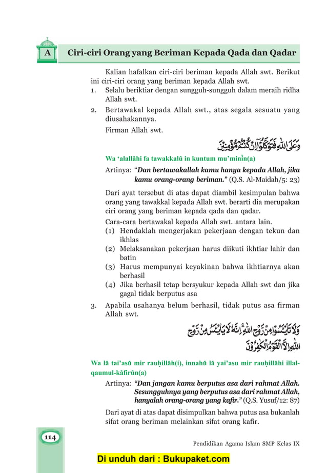 Bab 10 beriman kepada qada dan qadar | PDF