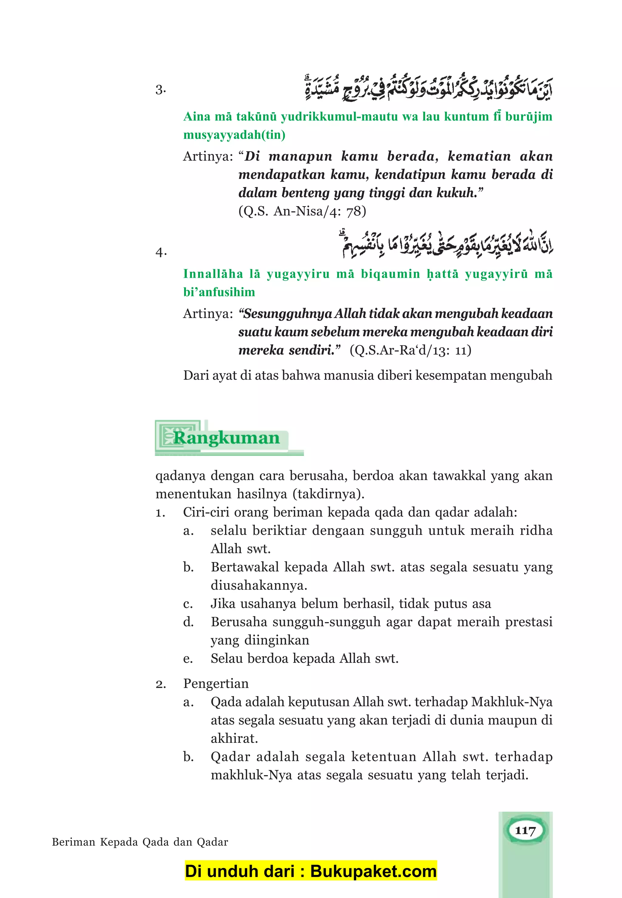 Bab 10 beriman kepada qada dan qadar | PDF