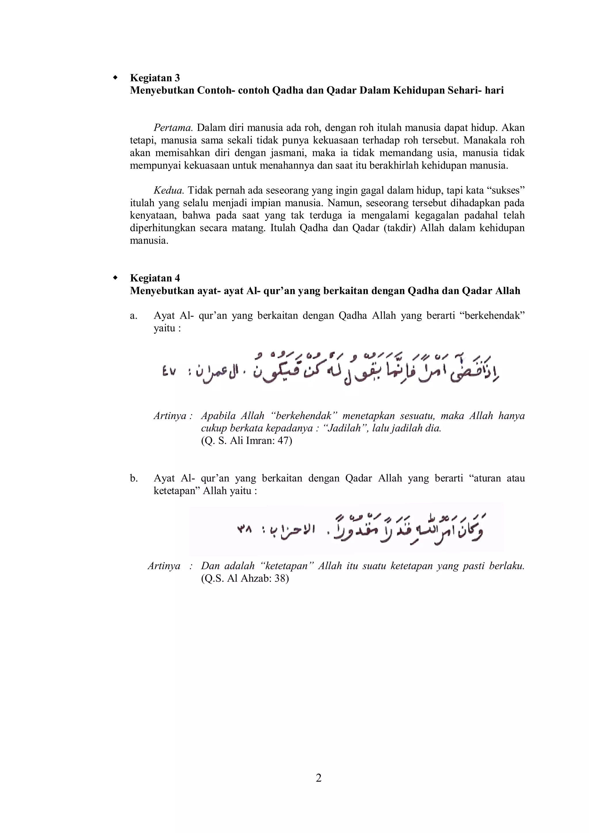 Bab 10 Iman Kepada Qadha dan Qadar | PDF