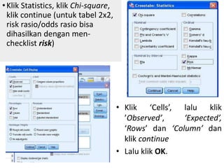 Bab 10 uji chi square stata dan spss | PPTX