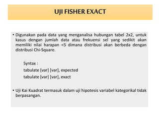 Bab 10 uji chi square stata dan spss | PPTX