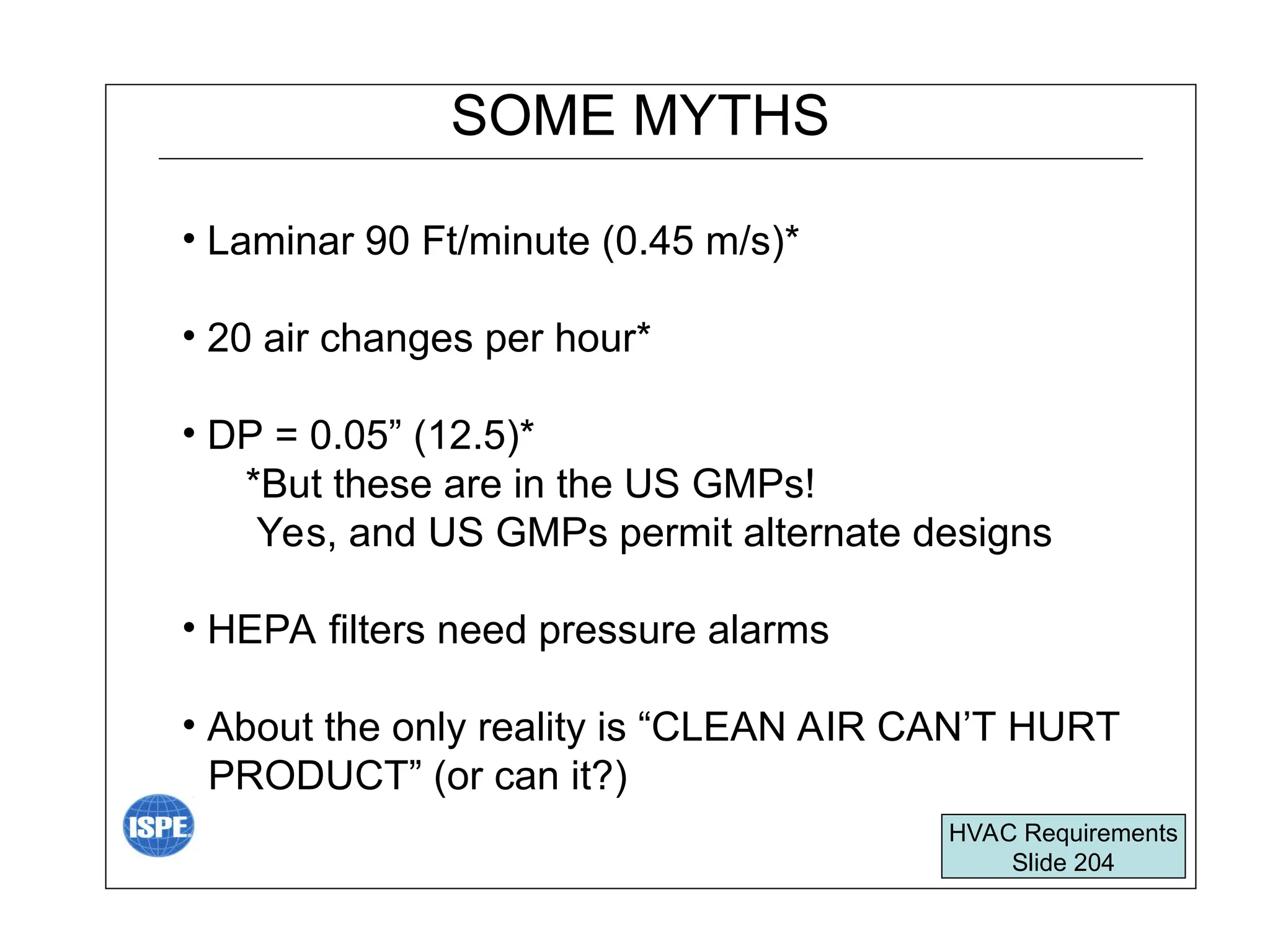 BAB 11 HVAC Requirements_ISPE Standarisation for Cleanrooms.ppt