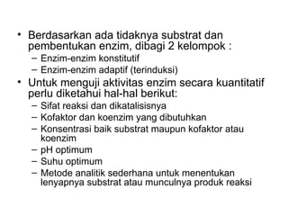 BAB 12.ENZIM DAN PENGENDALIAN pada hewan dan tumbuhan | PPT