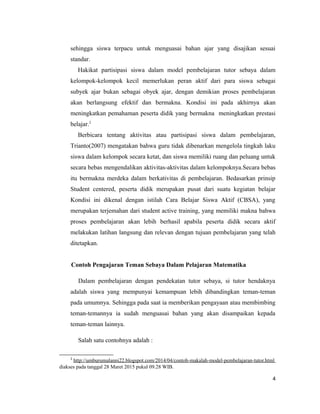 Pengajaran Matematika dengan Tutor Sebaya | PDF