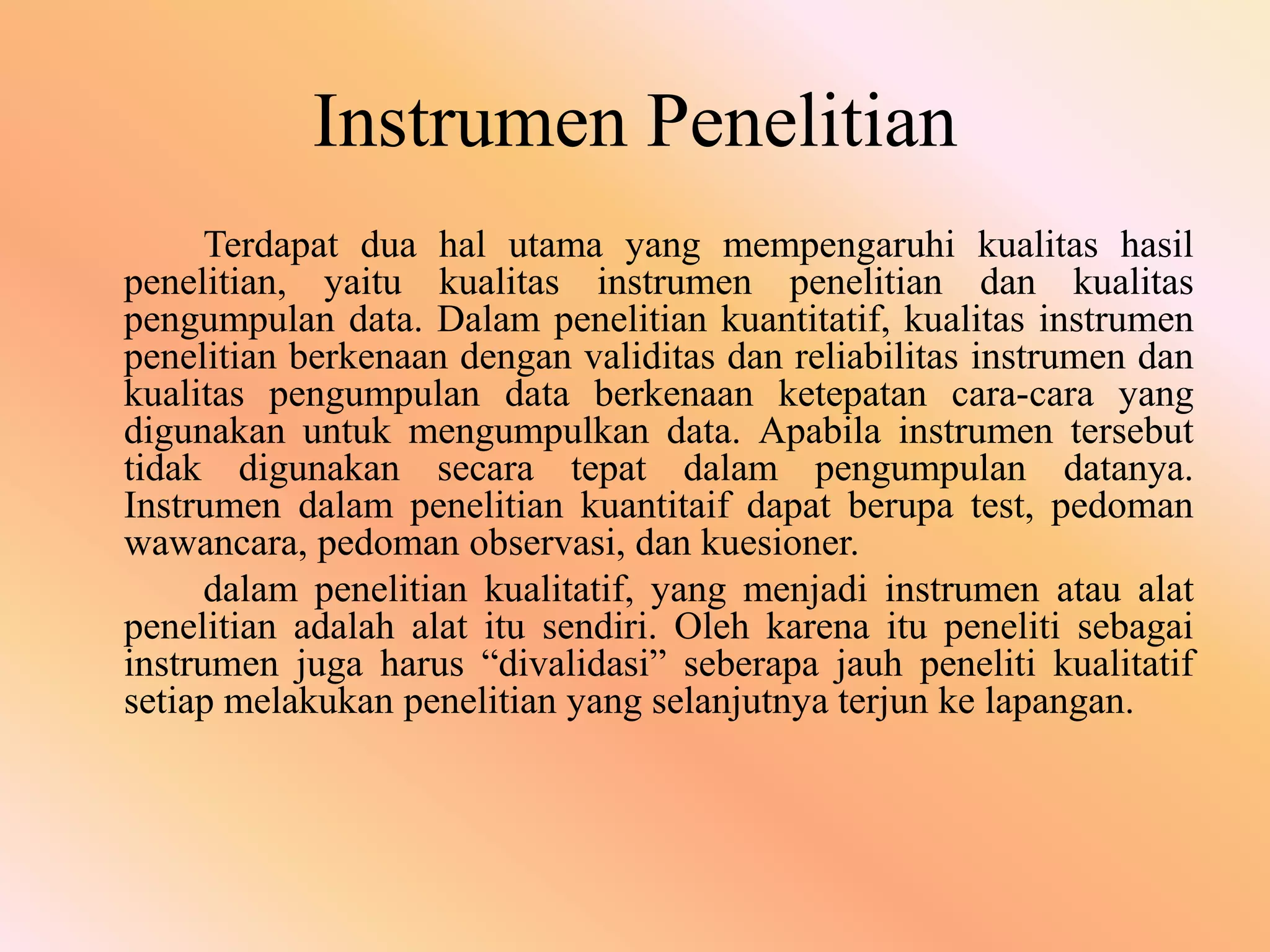 Bab 12 instrumen dan teknik pengumpulan data | PDF