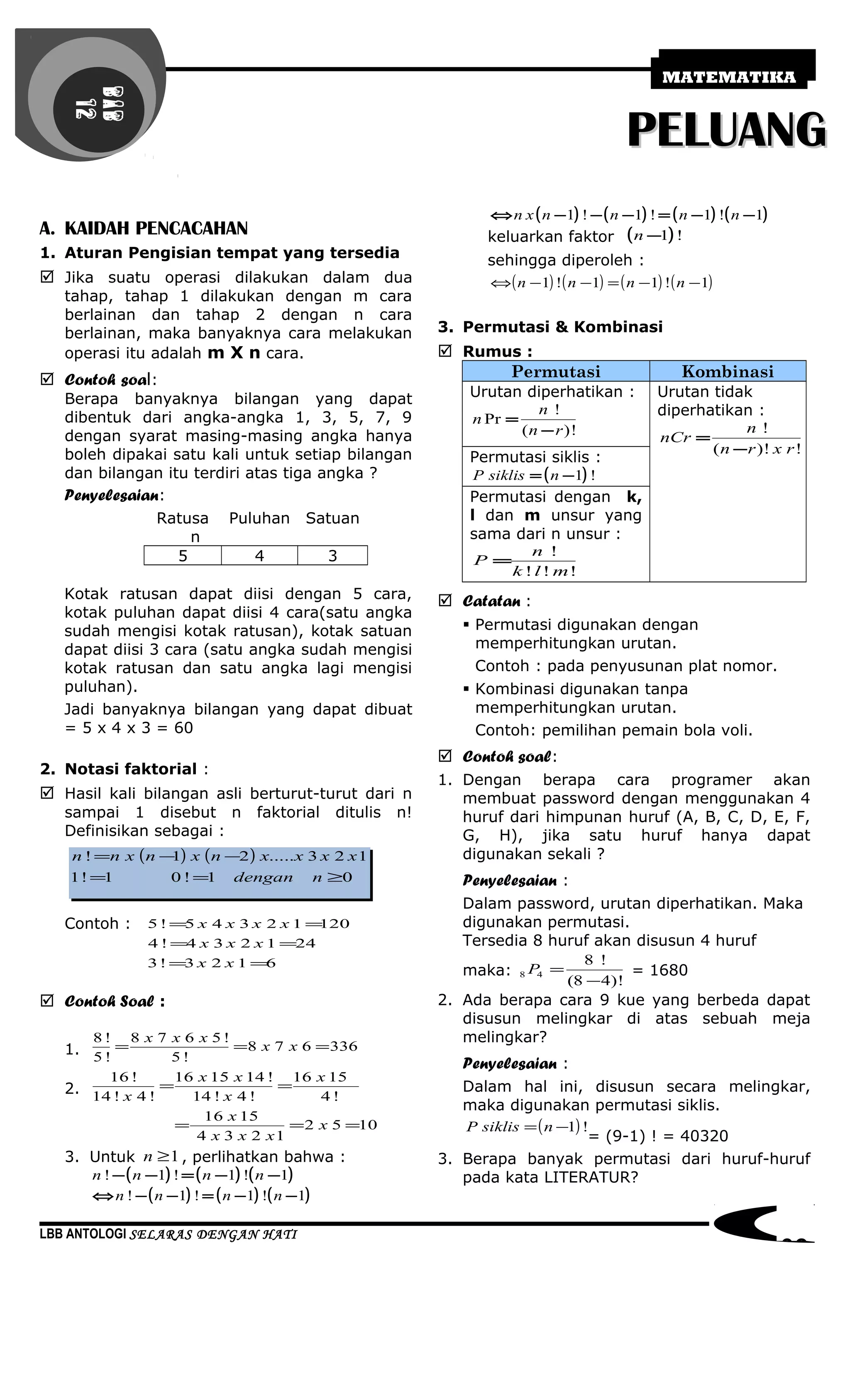 Bab 12 peluang 32 38 | PDF