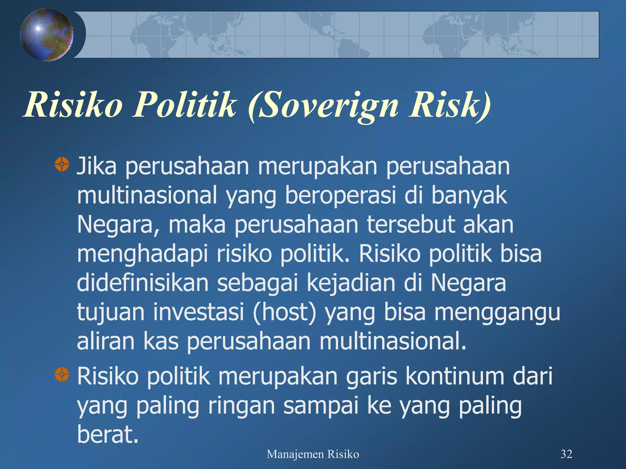 Manajemen Risiko 12 risiko spekulatif lainnya | PPT