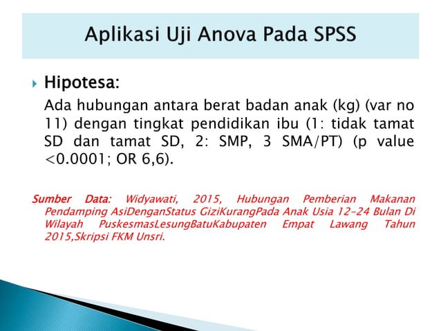 Bab 12 Uji Anova Stata Dan Spss Pptx