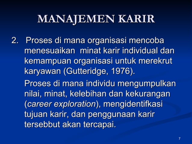 Manajemen Karir | PPT