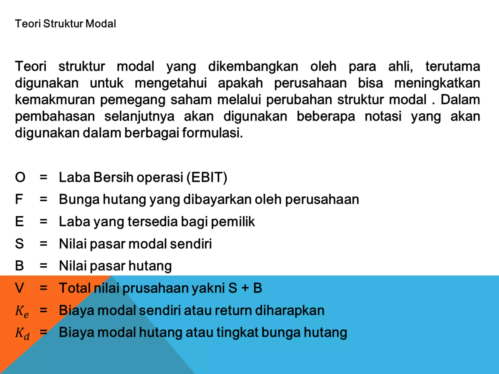 Teori Dan Kebijaksanaan Struktur Modal | PPT