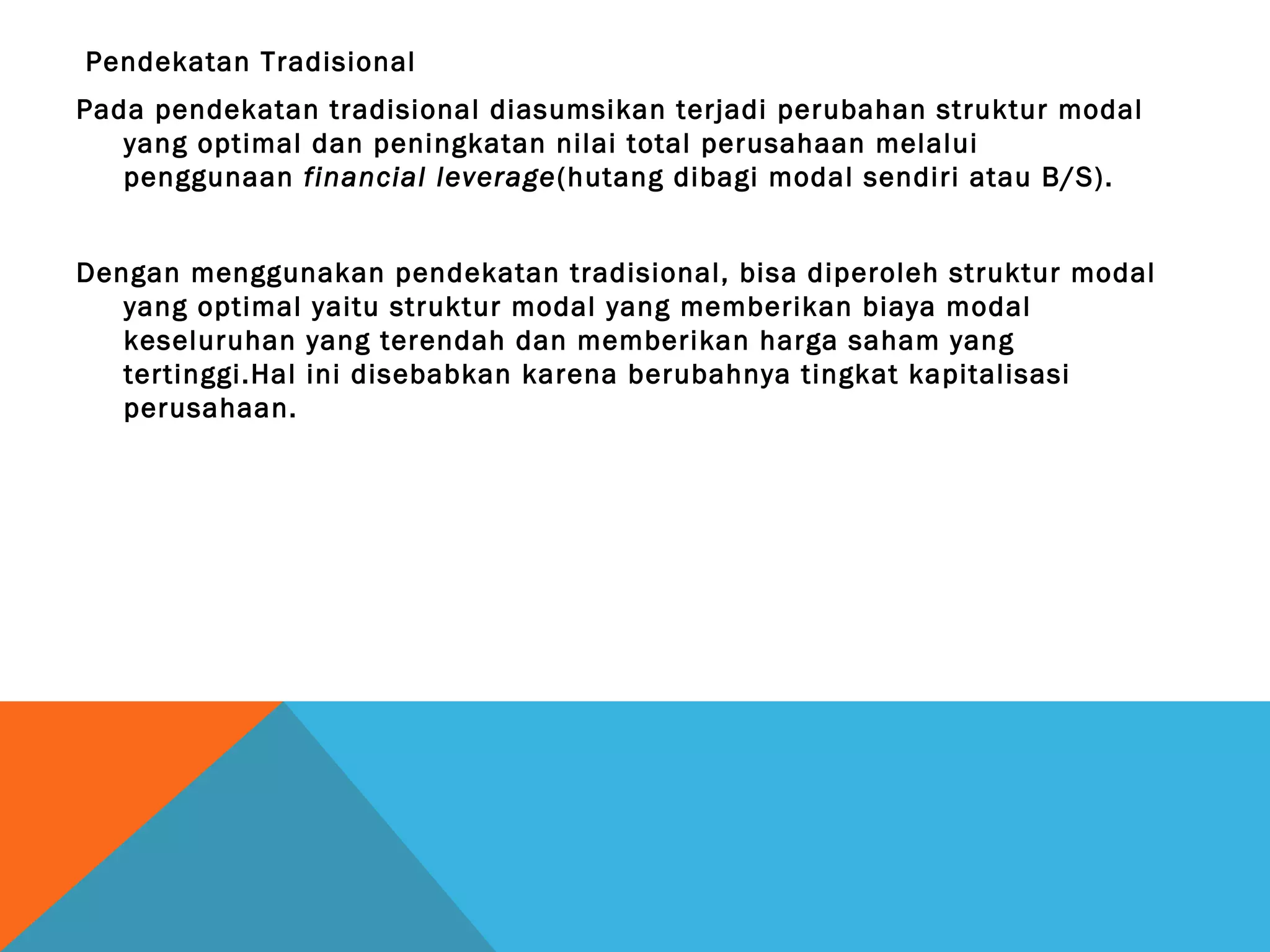 Teori Dan Kebijaksanaan Struktur Modal | PPT