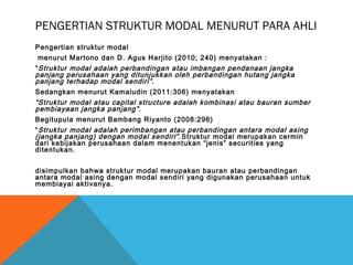 Teori Dan Kebijaksanaan Struktur Modal | PPT