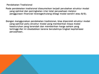Teori Dan Kebijaksanaan Struktur Modal | PPT