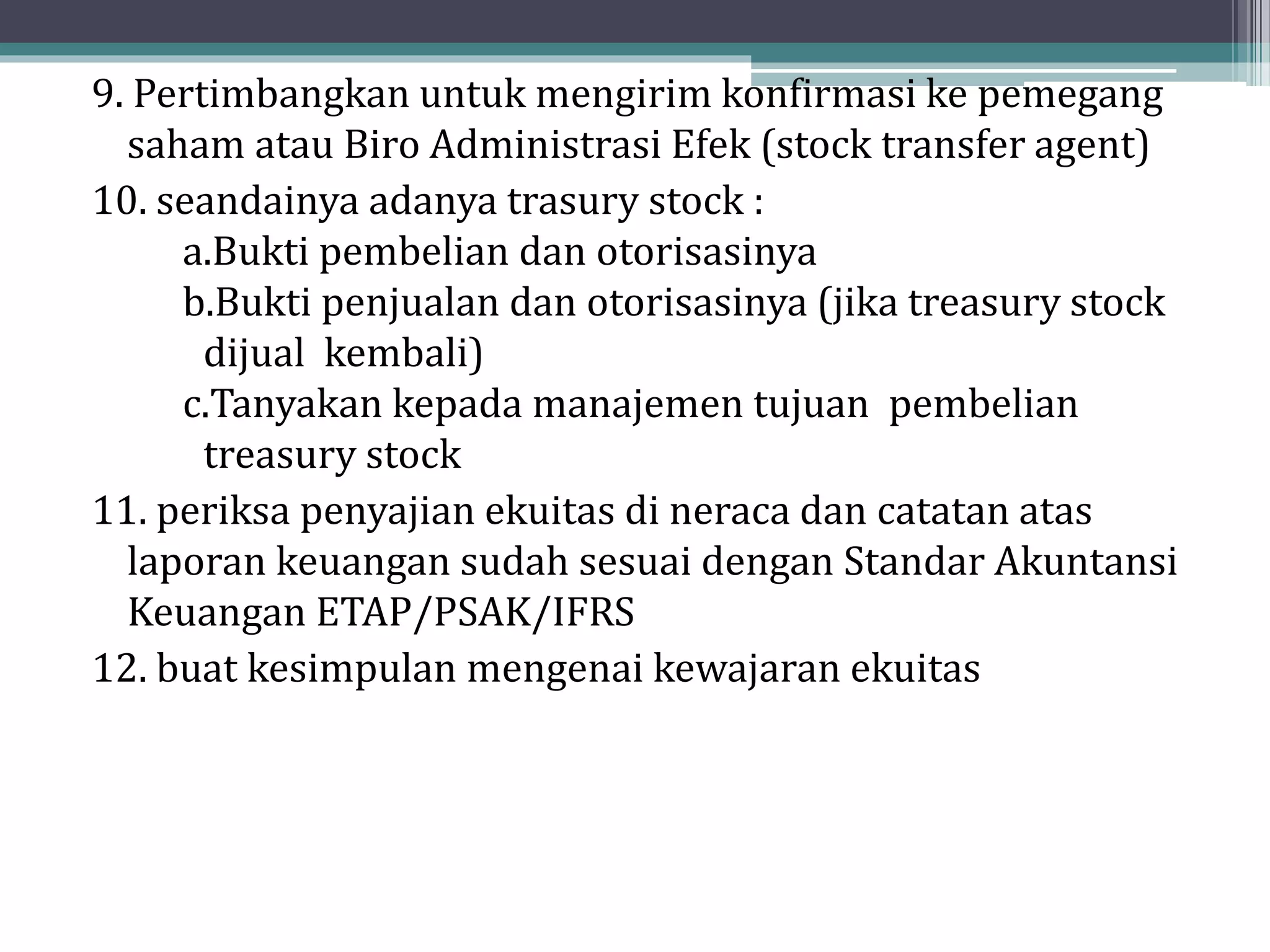 Bab 18 PEMERIKSAAN EKUITAS | PPTX