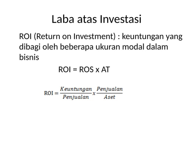 laba investasi, Roa, roe dan rumus lainnya | PPTX