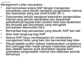 Management Letter Dalam Auditing Lengkap.ppt